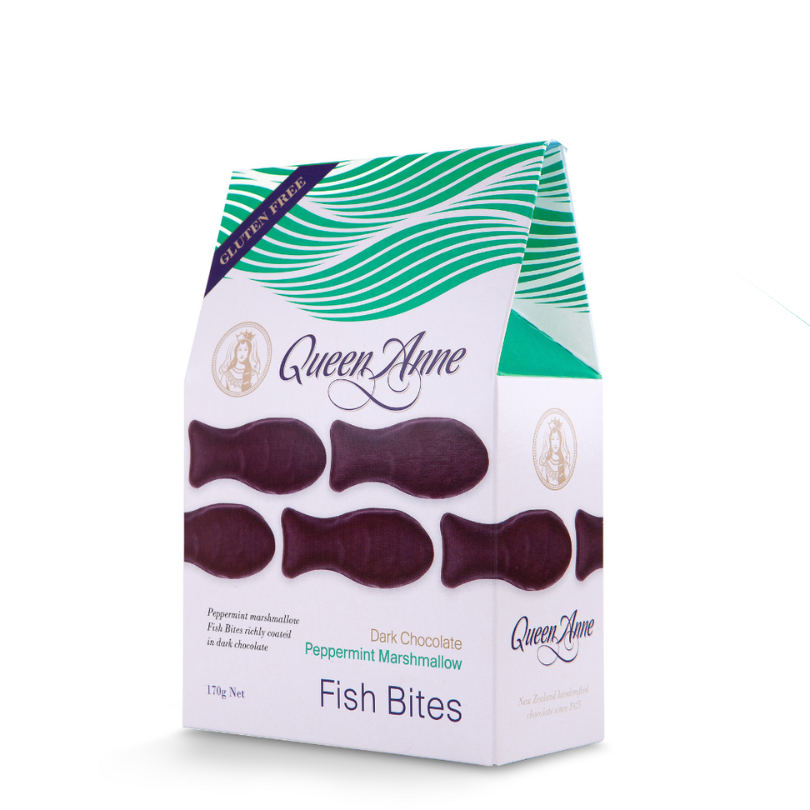 Dark Chocolate Peppermint Marshmallow Fish Bites - 170g — Queen Anne ...