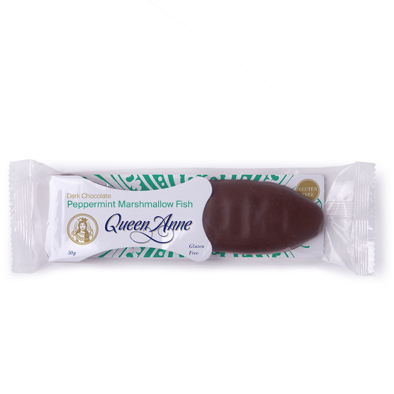 Dark Chocolate Peppermint Marshmallow Fish 50g — Queen Anne Chocolates