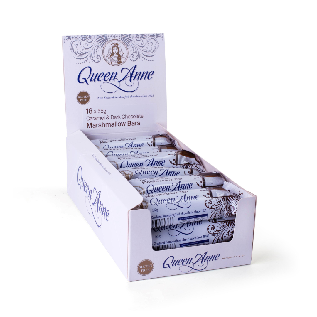 PARTY BOX x18 55g Dark Chocolate Caramel & Marshmallow Bars — Queen ...