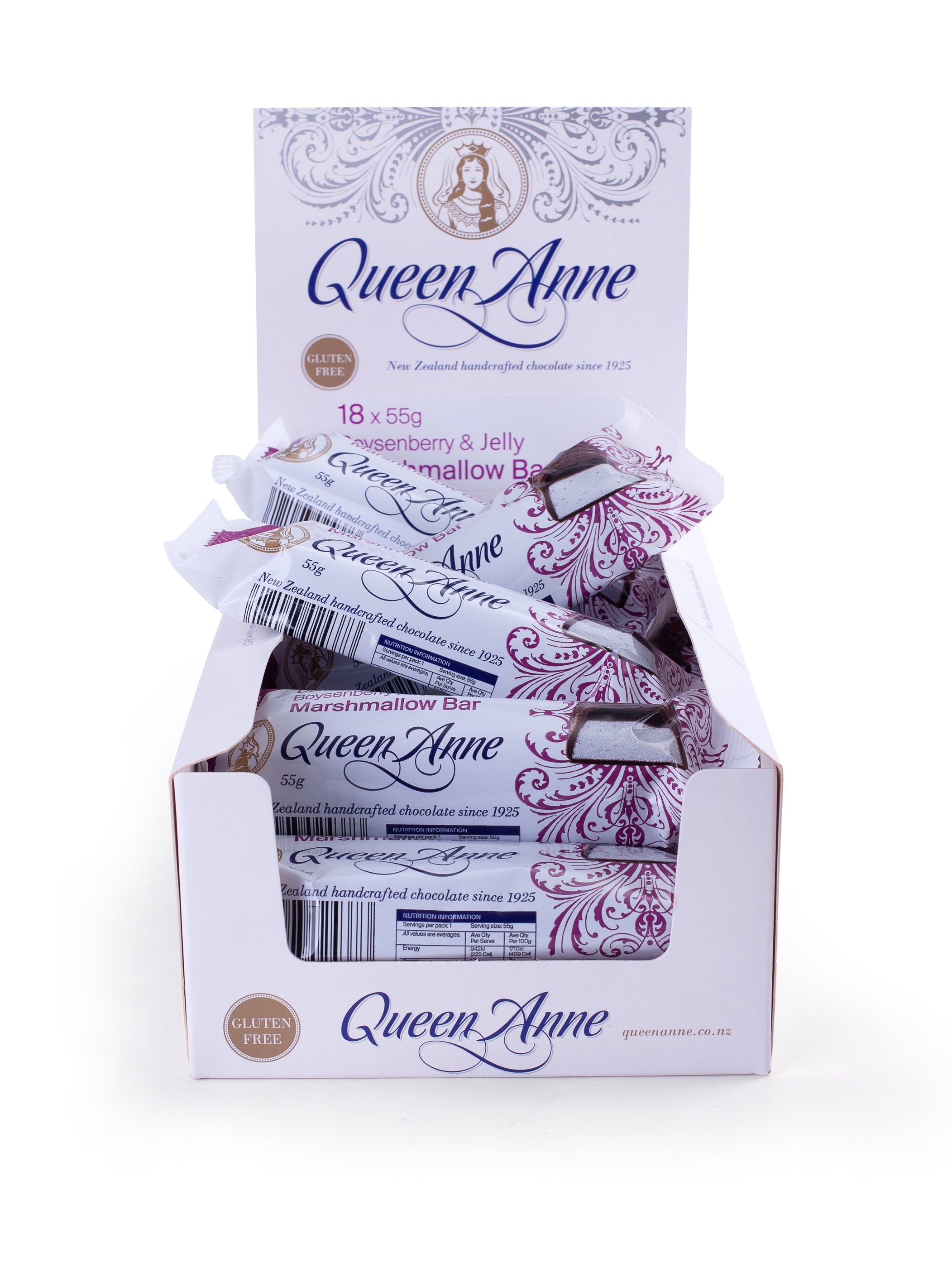 PARTY BOX - x18 55g Dark Chocolate Boysenberry Jelly & Marshmallow Bar ...