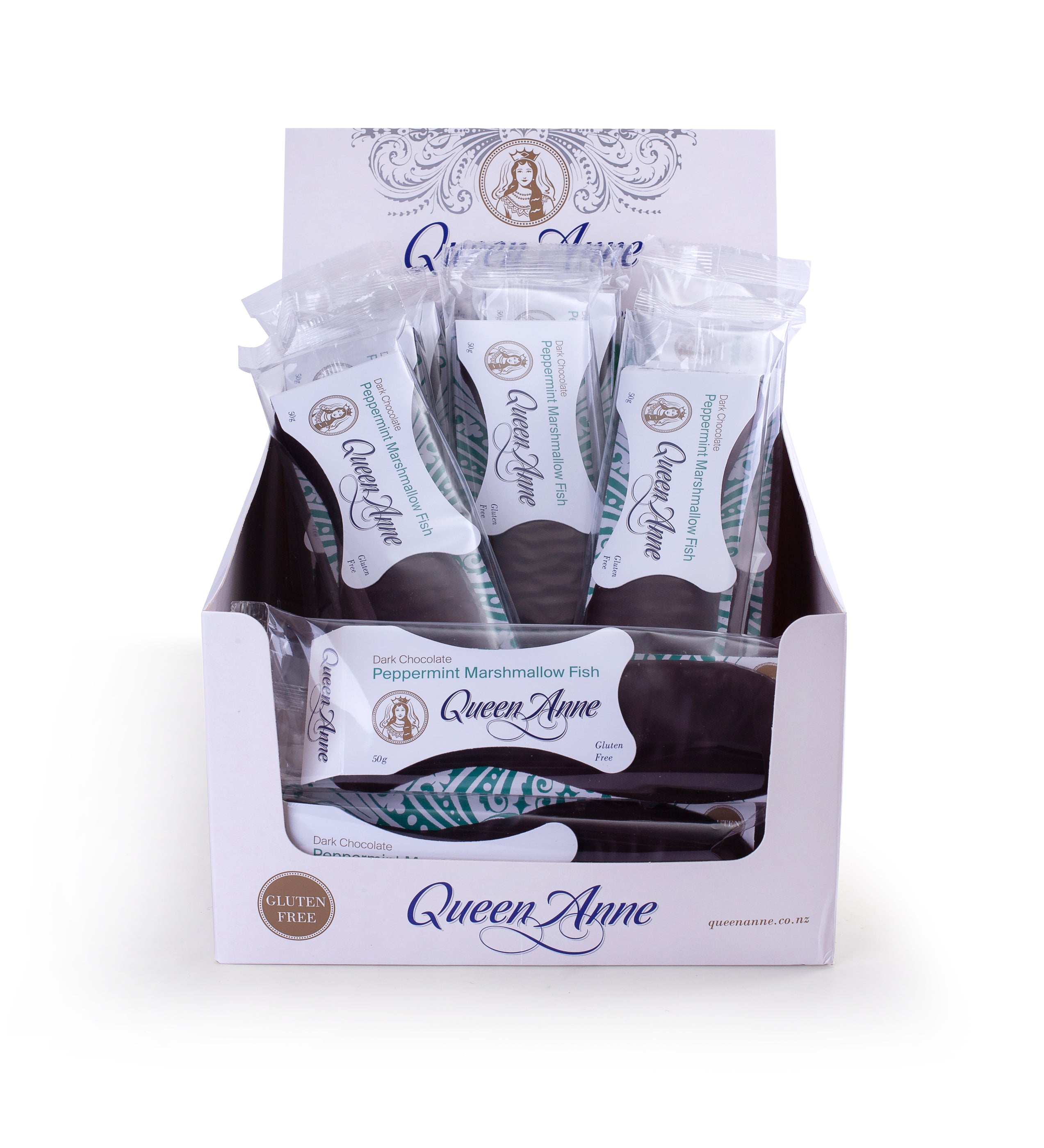 PARTY BOX - x24 50g Dark Chocolate Peppermint Marshmallow Fish — Queen ...